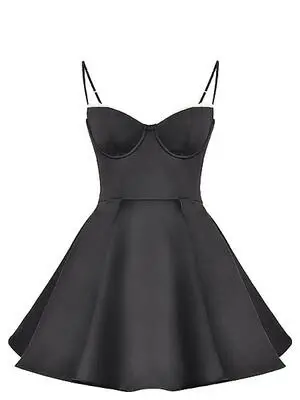 House Of Cb Minimoiselle Tulle Satin Mini Dress Black-1