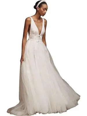 Watters Willowby Dahlia Tulle A-line Gown - Ivory