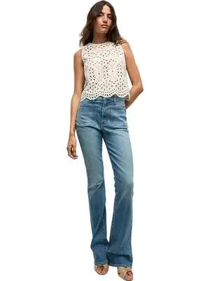 Veronica Beard Beverly Patch-pocket Skinny-flare Jeans - Seawater Stone