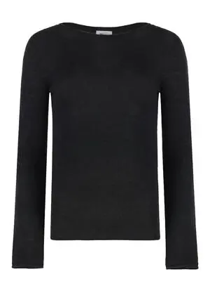 THE (ALPHABET) Silk-Cashmere Blend Pullover Black