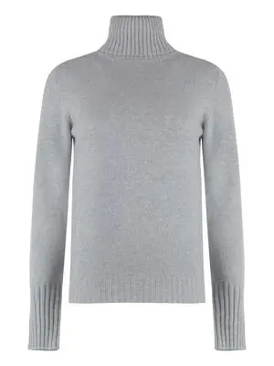THE (ALPHABET) Cashmere Turtleneck Pullover - Grey