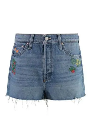 MOTHER The Ditcher Denim Shorts Navy