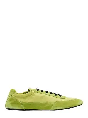 Prada Low-top Suede Sneakers - Lime