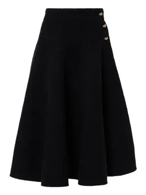 Bottega Veneta Wool Midi Skirt - Black