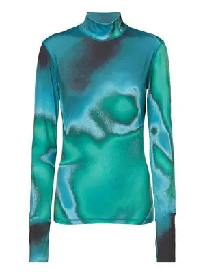 Aztech Mountain Next To Skin Printed Ski Top - Green