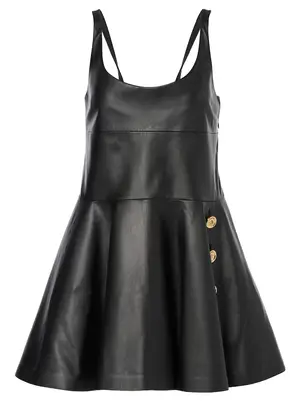 Givenchy Embellished Leather Minidress - Black