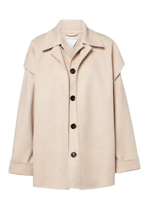 Bottega Veneta Wool And Cashmere Car Coat - Beige