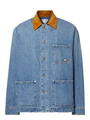 Bottega Veneta Suede-trimmed Padded Denim Jacket - Blue