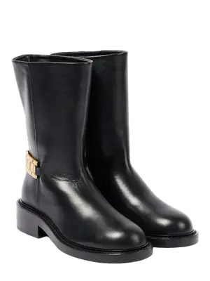 Victoria Beckham Leather Ankle Boots - Black