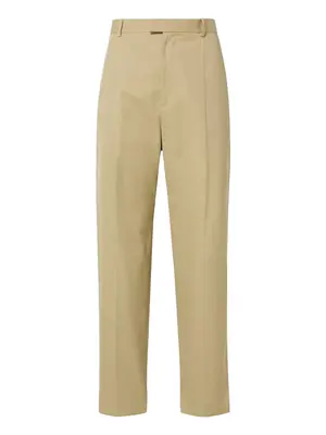 Bottega Veneta Cotton Twill Straight Trousers - Beige