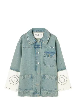 Sea Liam Studded Denim Jacket - Blue
