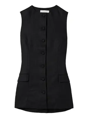 Faithfull The Brand Jane Linen Vest - Black