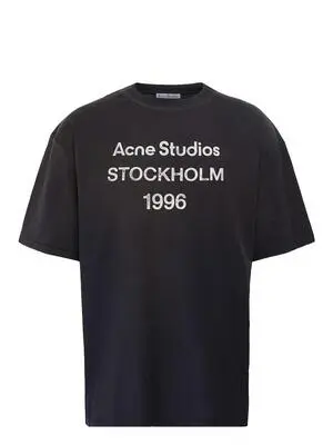 Acne Studios Acne Studios Logo-print Cotton-blend T-shirt Black