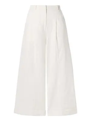 Faithfull The Brand Clove Pleated Wide-leg Linen Pants - White