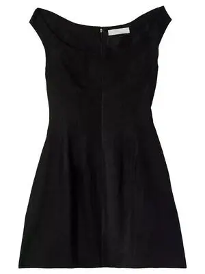 Faithfull The Brand Olmeto Off-the-shoulder Linen Mini Dress - Black