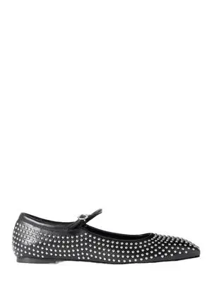 AeydĒ Uma Studded Leather Mary Jane Ballet Flats - Black