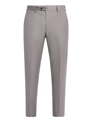 Giorgio Armani Giorgio Armani Wool Flat-Front Trousers Medium Grey
