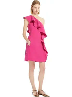 Max Mara Max Mara One-Shoulder Dress Fuchsia