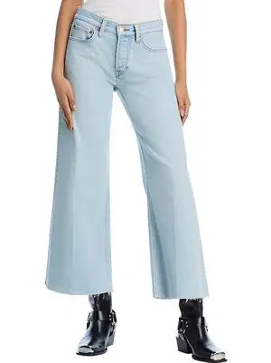 RE/DONE Mid-rise Wide Leg Ankle Jeans - Ola Indigo