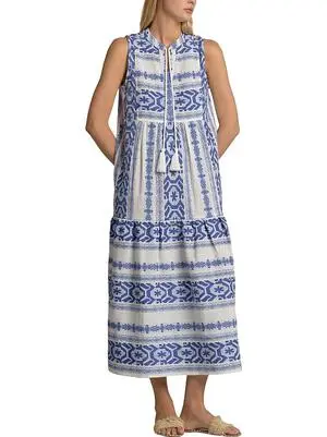 Elan Sleeveless Maxi Dress - Natural Blue
