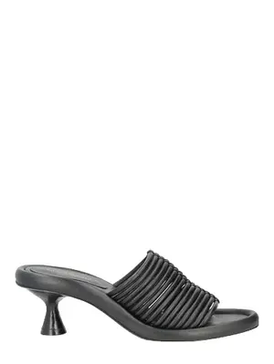 PALOMA BARCELO Leather Slide Sandals - Black