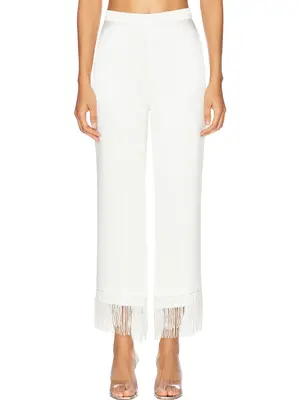 Fleur Du Mal X Galia Lahav Beaded Fringe Silk Pant - Ivory