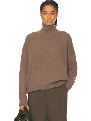 RÓHE Classic Turtleneck Sweater - Taupe Melange