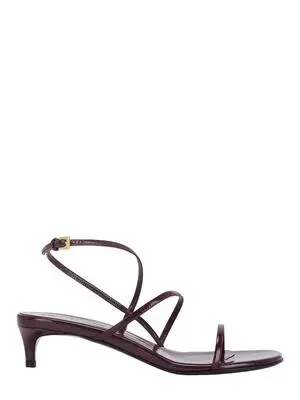 Khaite Loop Kitten Heel Sandal - Red Wine