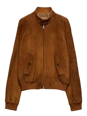 Prada Suede Bomber Jacket - Brown