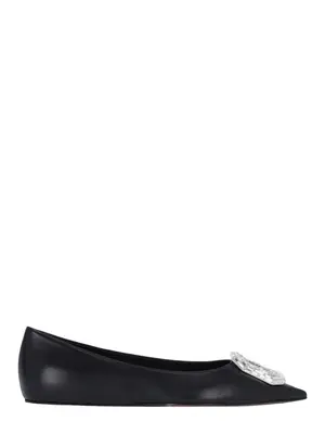 Amina Muaddi Camelia Ballet Flats - Black