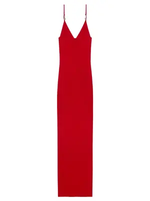Versace Safety Pin Slip Midi Dress - Red