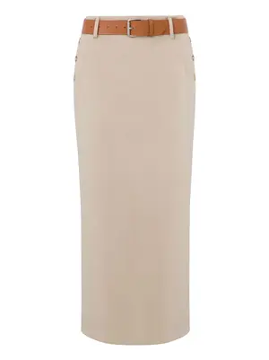 Moschino Belted Midi Skirt - Neutrals