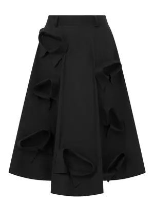 Moschino Collar-appliqué Midi Skirt - Black