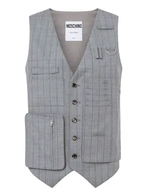 Moschino Striped Waistcoat - Grey