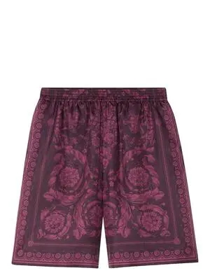 Versace Barocco Silk Shorts - Pink