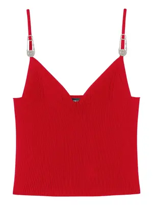 Versace Safety Pin Crop Top - Red