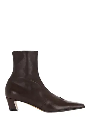 Khaite Nevada Ankle Stretch Boots - Dark Brown