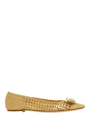 FERRAGAMO Vara Flat Ballerinas - Gold