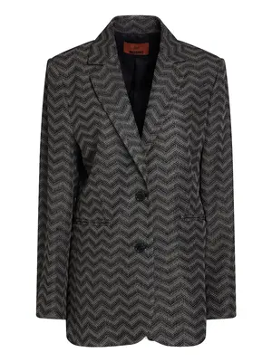 Missoni Crochet-knit Cotton Blazer - Anthracite