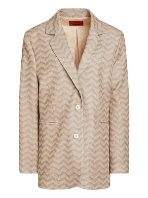 Missoni Crochet-knit Cotton Blazer - Mushroom