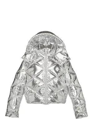 Mcm Quilted Puffer Jacket - Silver