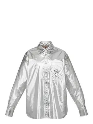 Mcm Oversized Metallic Shirt - Silver