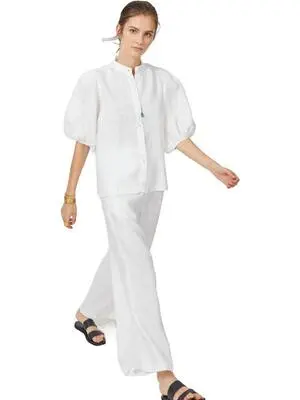 Lanhtropy Bubble Linen Shirt White