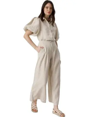 Lanhtropy Culotte Linen Pants Natural