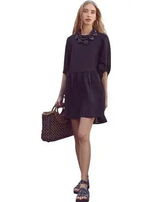 Lanhtropy LANHTROPY Alcala Linen Mini Dress Black