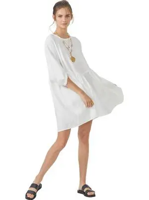 Lanhtropy LANHTROPY Alcala Linen Mini Dress White