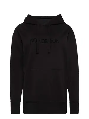 JW Anderson Logo-embroidered Hoodie - Black
