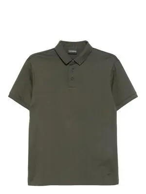 Emporio Armani Patterned-jacquard Polo Shirt - Grey