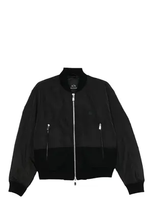Armani Exchange Logo-patch Bomber Jacket - Black