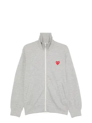Play Comme Des Garcon Heart-patch Sweatshirt - Grey